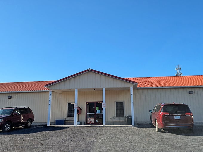 The entrance might say "simple country building," but beyond those doors lies a universe where Marie Kondo's worst nightmare becomes a treasure hunter's dream.