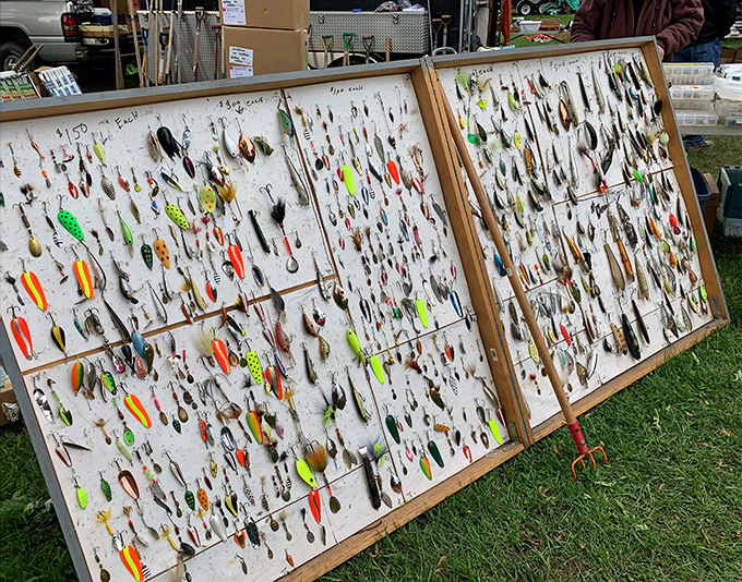 Fishing enthusiasts, prepare to be lured in. This dazzling display of tackle would make any Wisconsin angler's heart skip a beat—each hook promising the next big catch story.