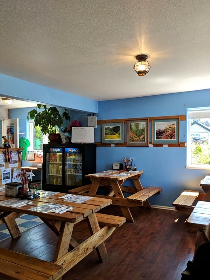 Picnic tables and ocean-blue walls create the perfect no-frills backdrop for seafood that needs no fancy setting to shine brilliantly.