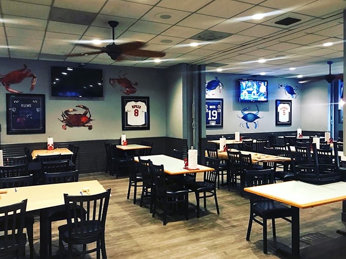 Sports jerseys and crab decorations living in harmony – like Maryland decided to throw itself a party.