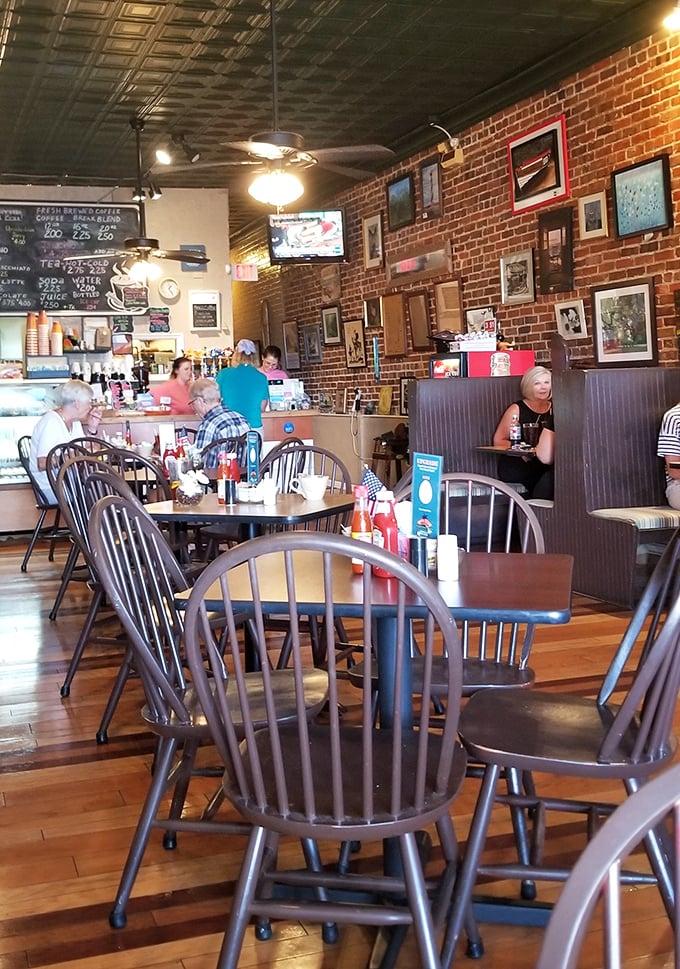 Where exposed brick meets Southern hospitality. The cozy interior of Thomas Café feels like dining in your favorite aunt's kitchen—if your aunt were a culinary genius.