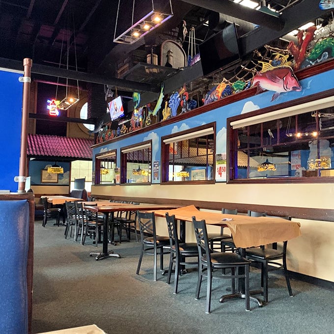 Step inside and you're transported to a coastal paradise where every meal feels like vacation.