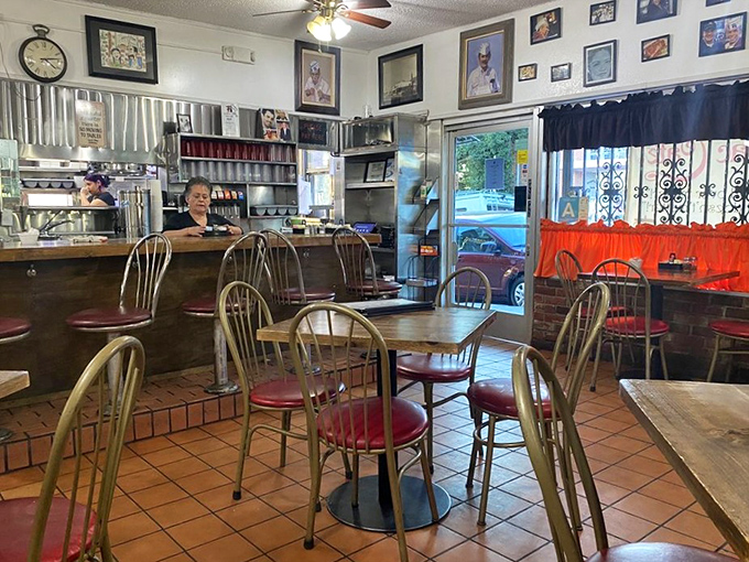 Not a design magazine cover, but something better—a genuine spot where locals gather, ceiling fans whirl, and food memories are made.