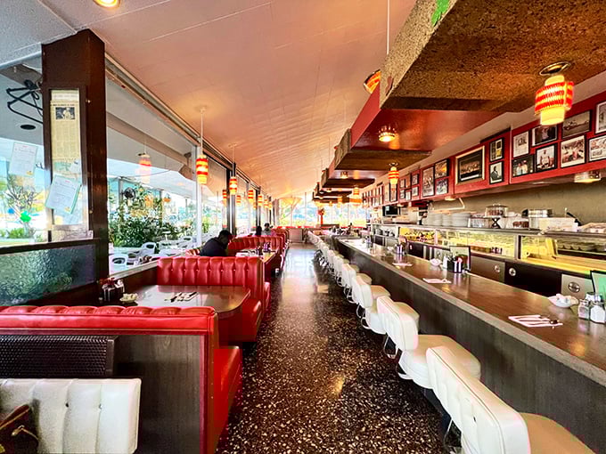 Step inside and the past greets you with open arms—and fire-engine red vinyl booths that have cradled generations of Angelenos seeking comfort food and conversation.