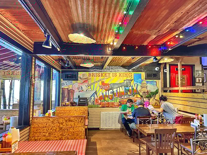 Inside, the "Brisket is King" decree isn't just decoration—it's constitutional law in these parts.