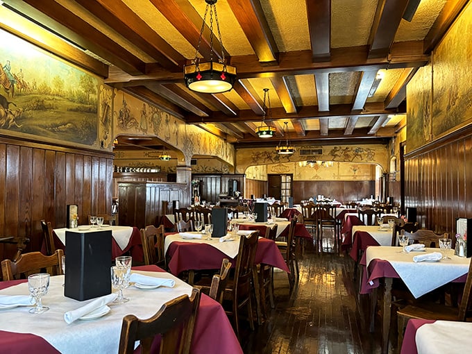 Step inside and it's like your German great-aunt's dining room, if she had impeccable taste and a liquor license.