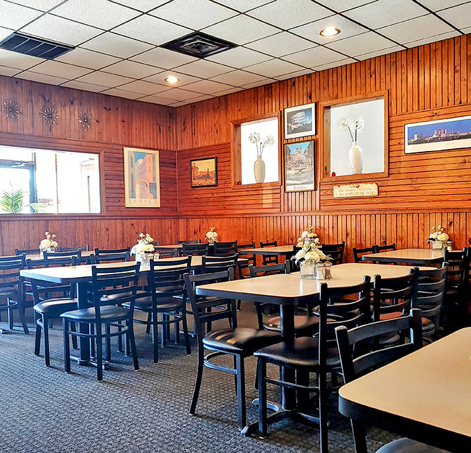 Wood-paneled walls and simple furnishings create that classic "your Italian friend's family restaurant" vibe. No pretension, just pasta perfection awaiting.