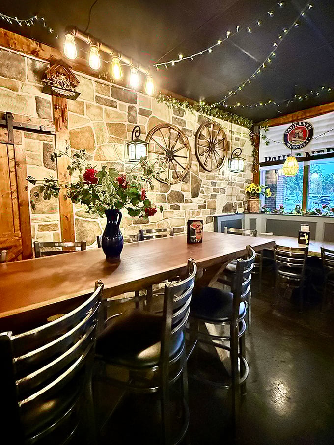 Step inside and suddenly you're in Bavaria, not Florida. Those stone walls and wagon wheels aren't just decoration—they're time travel devices disguised as décor.