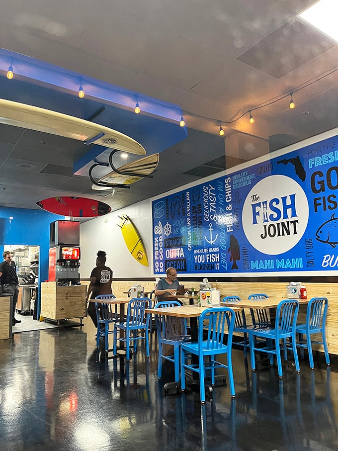 Step inside where nautical charm meets serious seafood business, and every detail whispers "fresh catch ahead."