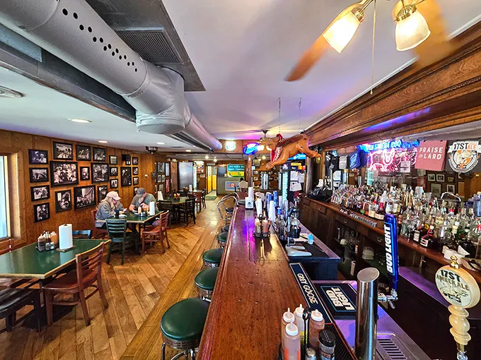Where magic happens: The warm wood interior and well-worn bar tell stories of countless BBQ pilgrimages and sauce-stained memories.