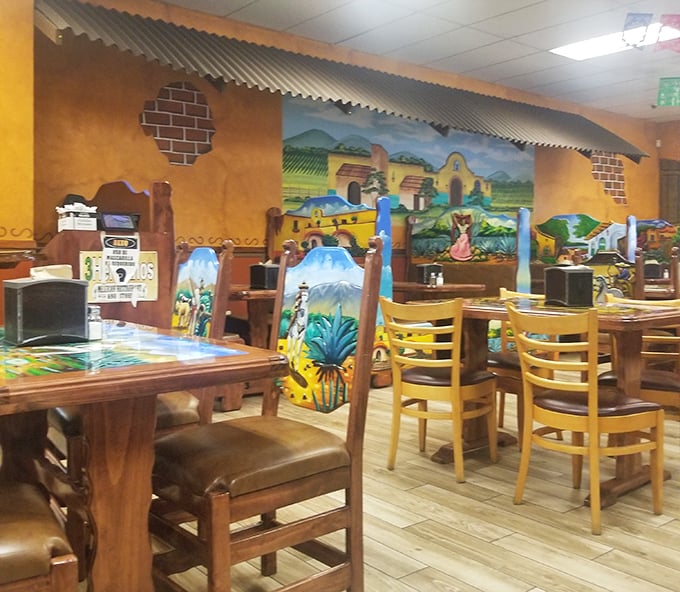 Step inside and Pennsylvania disappears – suddenly you're in a vibrant Mexican cantina. The hand-painted murals and colorful décor transport you south of the border instantly.