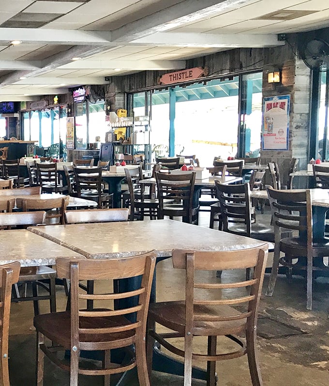 Inside, weathered wood paneling and casual seating create that perfect "I've discovered something special" vibe that serious seafood enthusiasts crave.