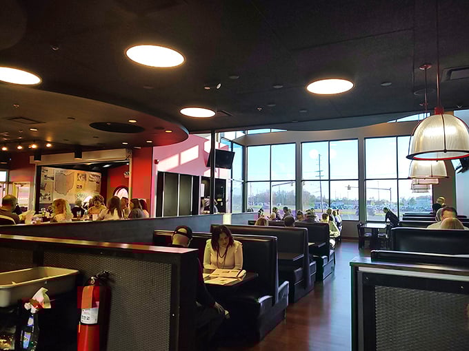 Inside, comfortable booths and strategic lighting create that perfect "special occasion that doesn't require a second mortgage" atmosphere that great steakhouses nail effortlessly.