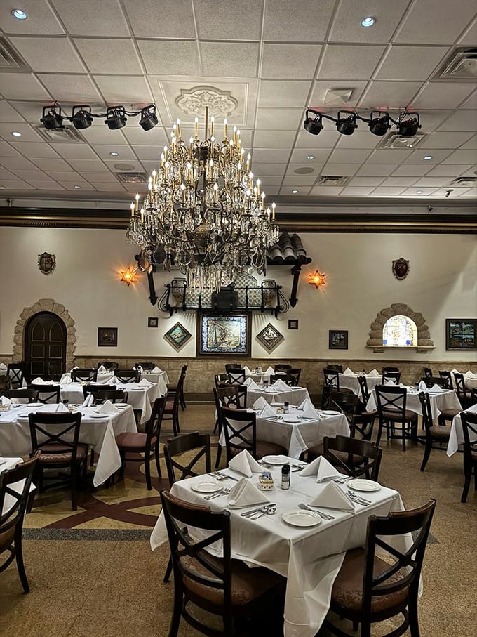 Dining under crystal chandeliers that have witnessed a century of celebrations, where every meal feels like a special occasion, even if you're just having Tuesday lunch.