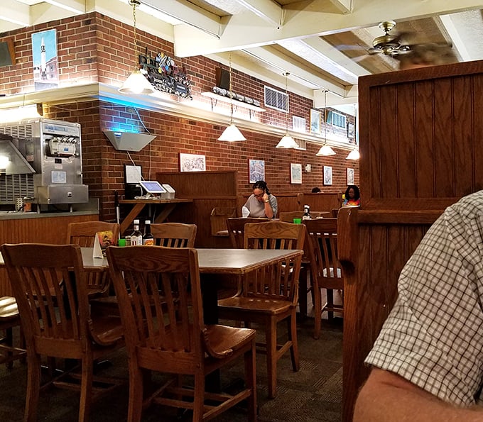 Exposed brick and warm lighting create the perfect backdrop for beef-induced bliss and memorable conversations.