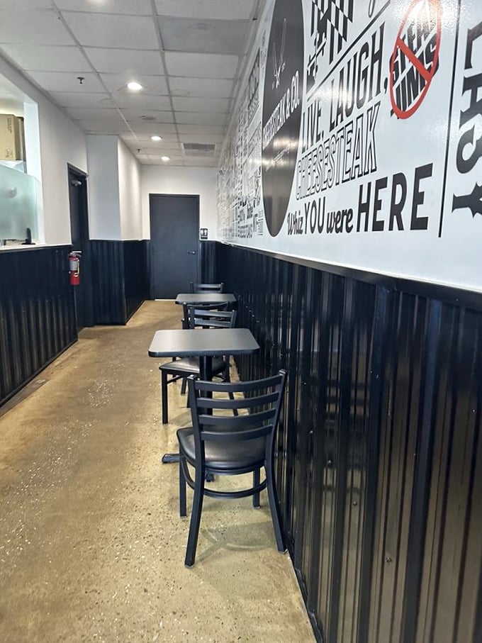 Minimalist black and white décor lets you focus on what matters. Like a jazz club for sandwich enthusiasts, the ambiance is all business.