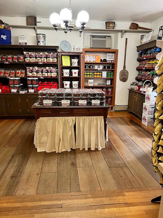 Inside this time capsule of pretzel history, wooden floors creak with character while shelves overflow with twisted treasures that would make any carb-lover weak at the knees.