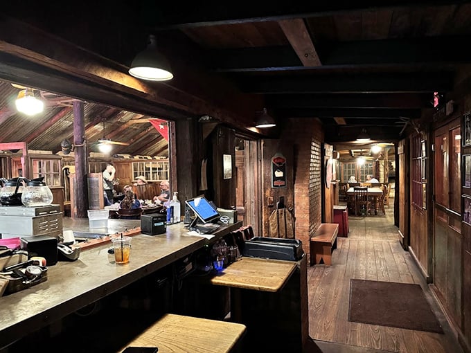 Where rustic meets refined. The warm wooden interior feels like stepping into a Texas time capsule, complete with that unmistakable steakhouse aroma.