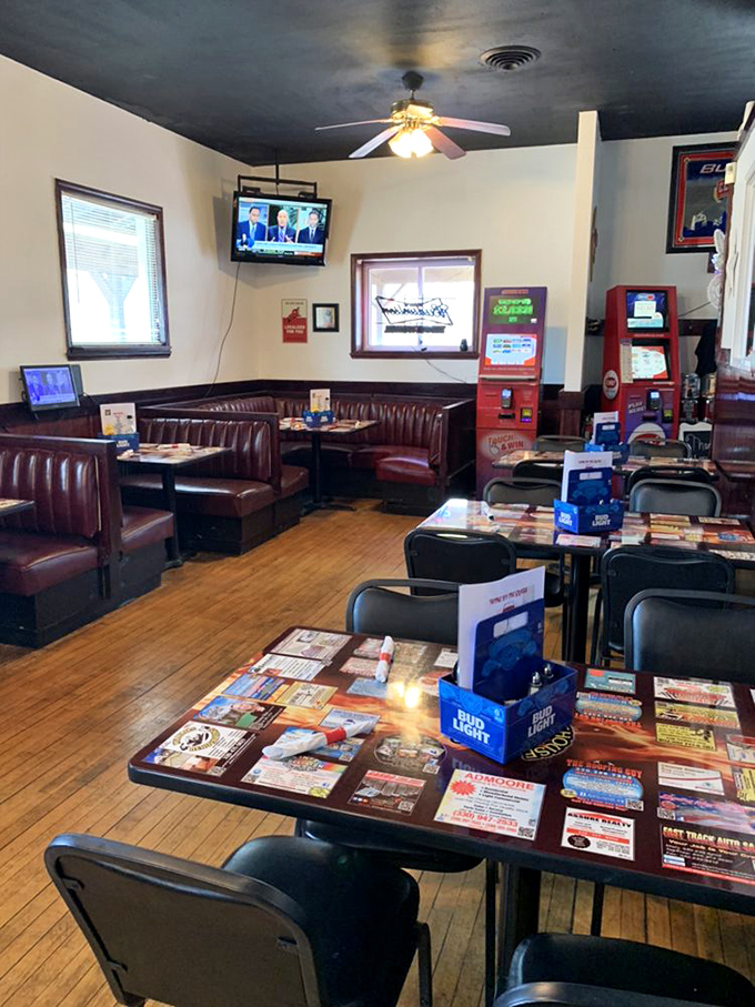 Classic pub vibes with comfortable booths and wooden floors—this is where memories are made between bites and where everybody might not know your name yet, but they will soon.