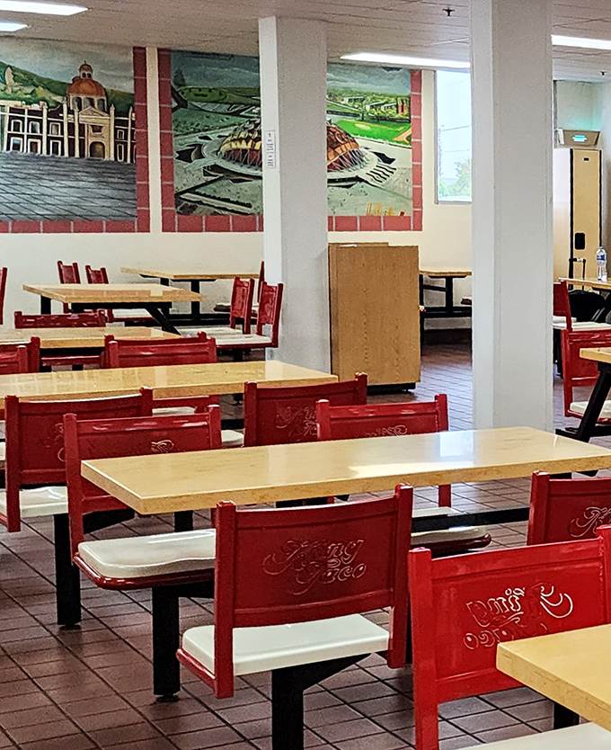 Red chairs and Mexican murals create the perfect no-frills backdrop for serious eating. This isn't about the decor—it's about the food.