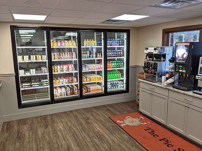 Inside, the no-nonsense beverage coolers and simple counter setup tell you they're focusing their energy where it matters—on what comes out of the kitchen.