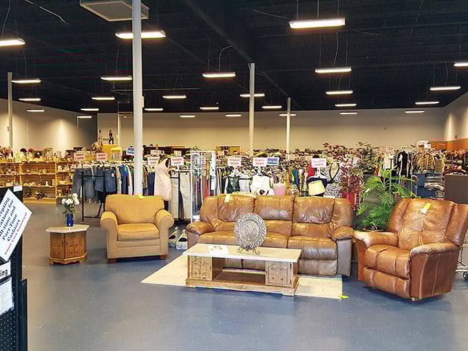 Step inside and the thrifting universe expands before your eyes. That leather sectional isn't just furniture—it's someone's future "best nap spot ever."