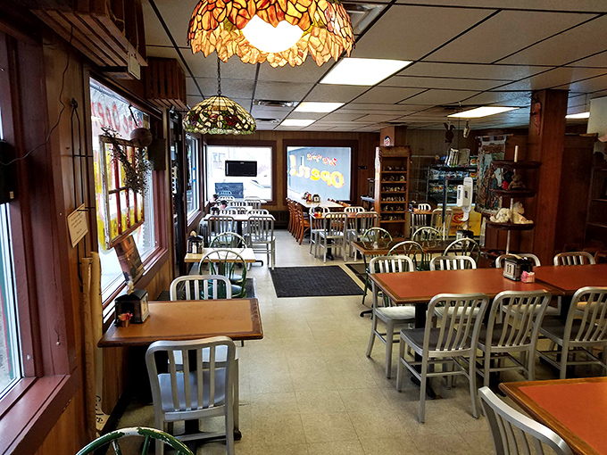 Inside, Tiffany-style lamps cast a warm glow over simple tables where culinary magic happens. It's not fancy, but neither was Hemingway's prose—and both deliver satisfaction.