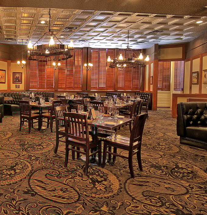 Inside, warm wood and leather create the perfect backdrop for serious carnivorous conversations and memorable meals.