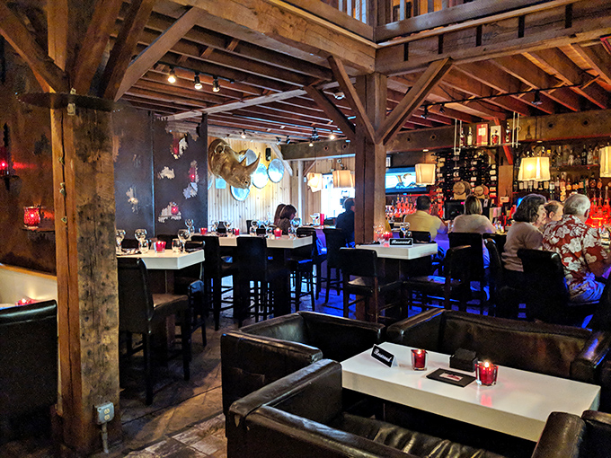 Original timber beams frame an atmosphere where history and haute cuisine collide. This isn't just dinner—it's architectural deliciousness with a side of ambiance.