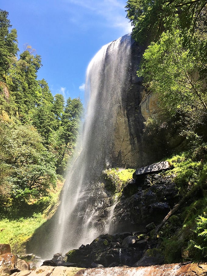 Looking up at this liquid silver curtain makes you feel wonderfully small in the best possible way.