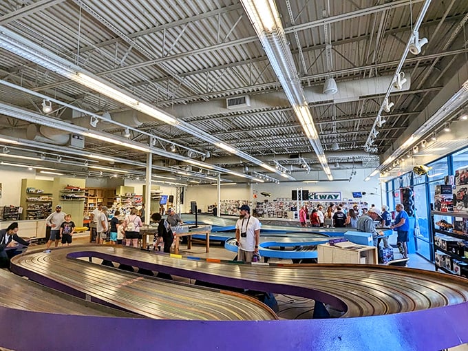 Not all racing happens at Daytona! This slot car track offers shoppers a chance to channel their inner speed demon between bargain hunts.
