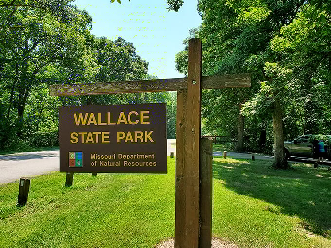 The gateway to tranquility stands proudly under Missouri sunshine. This sign might as well read "Stress-Free Zone Ahead."