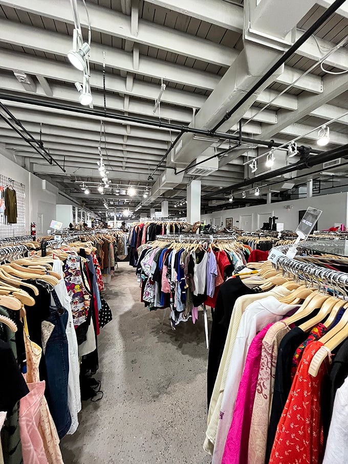 Rows upon rows of possibilities stretch endlessly like a fashionista's fever dream come true.