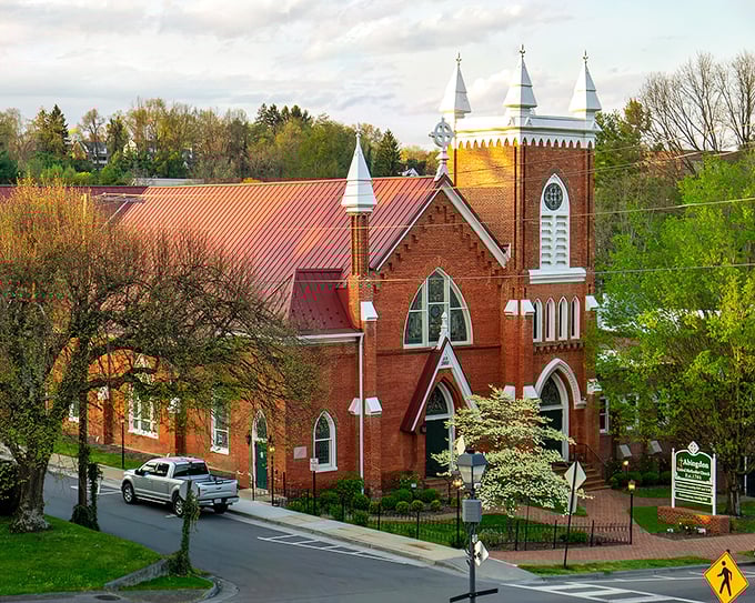 Abingdon's historic brick church stands as a timeless sentinel. That steeple has witnessed generations of mountain life.