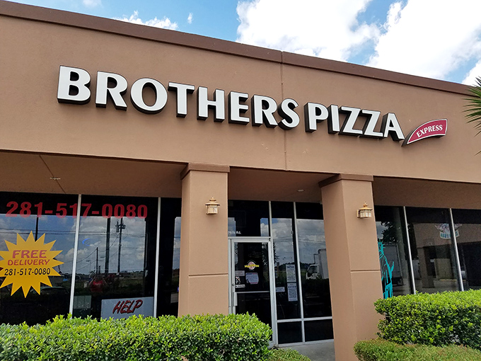 Brother's Pizza Express: Strip mall on the outside, New York slice heaven on the inside. No taxi horns, just the beautiful sound of bubbling cheese.