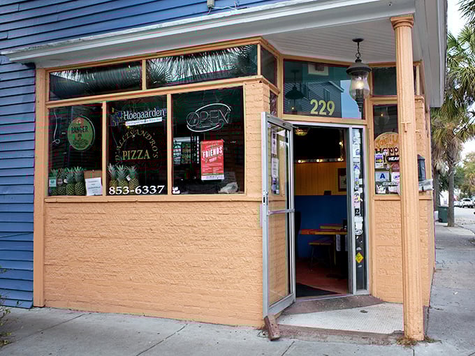 D'Allesandro's blue building stands out like a delicious secret – that corner spot where locals whisper, "Don't tell the tourists!"