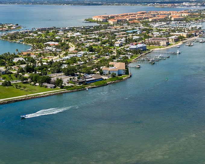 Fort Pierce's waterfront charm spreads across this aerial view. Small-town Florida at its finest!
