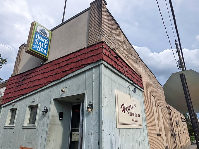 Henry's weathered exterior whispers "hidden gem" – the kind of place Tony would've loved discovering on a random Tuesday.