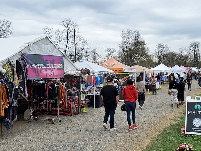 At Renninger's, colorful tents create a festival atmosphere where vintage treasures and fresh produce compete for your attention.