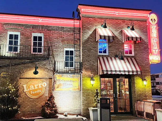 The Pit Rib House looks like it was plucked from a small town postcard—brick, awnings, and the promise of ribs worth the drive.