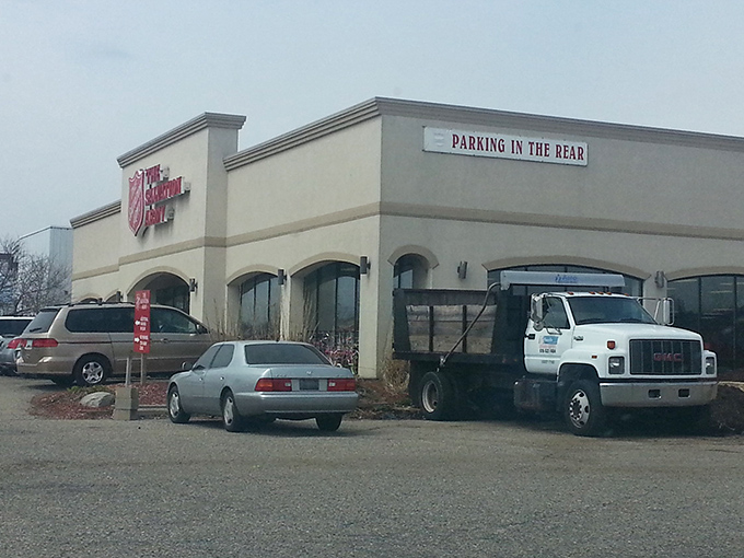 The Salvation Army's welcoming facade reminds shoppers that their purchases help fund vital community programs.