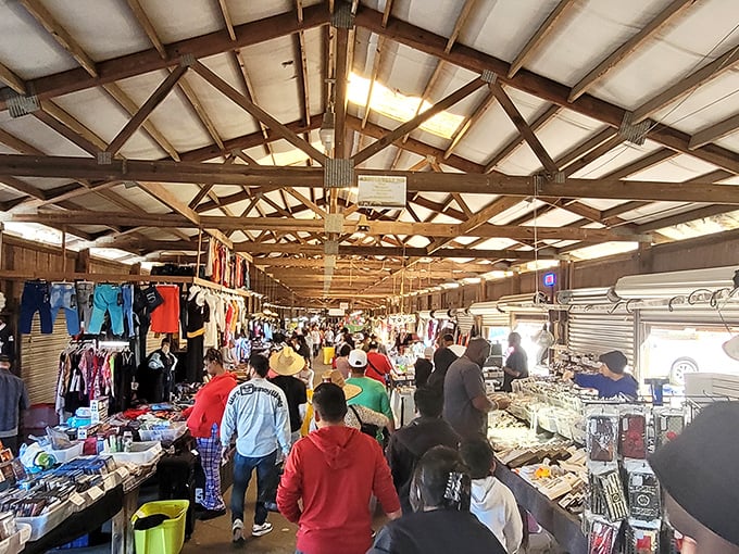 White Horse Flea Market's bustling indoor aisles – where "just browsing" becomes a three-hour adventure!