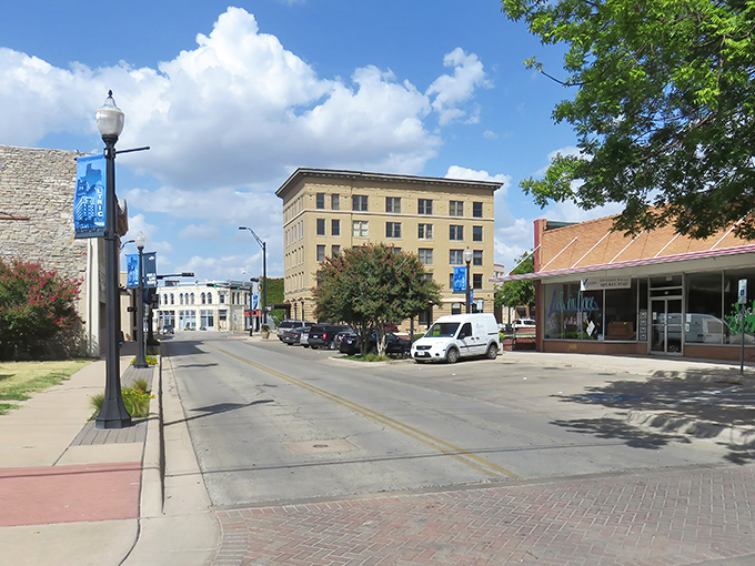 Streets lined with antique shops and the public library showcase Brownwood’s heart and soul.