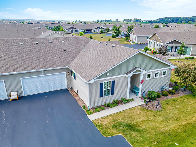 Home sweet home in Pingree Grove. These charming houses aren't just neighbors—they're future friendship headquarters with attached garages.