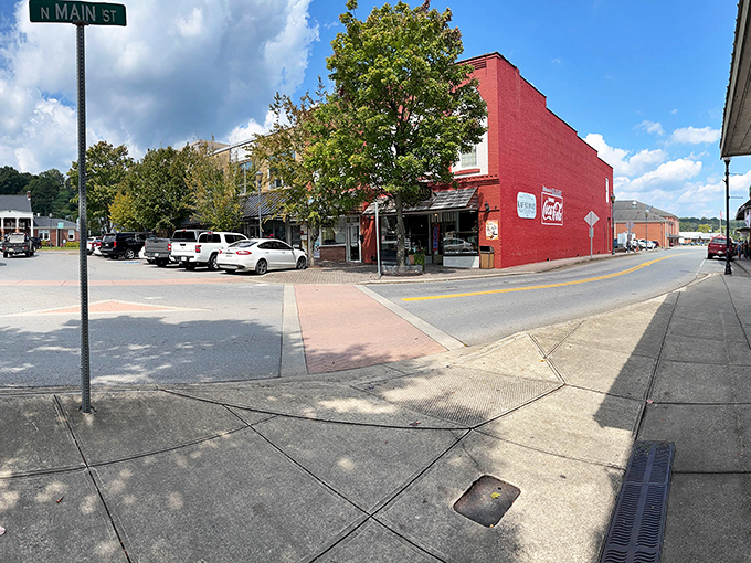 Main Street Ellijay offers that perfect small-town tableau – red brick buildings, American flags, and not a chain store in sight.