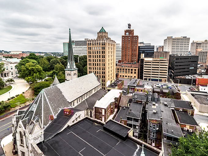 The Pennsylvania state capital's impressive skyline rises above church spires, where history and modernity shake hands daily.