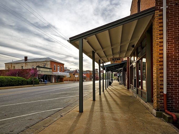 Those covered walkways in Hermann aren't just charming—they're perfect for ducking in for a pretzel when Missouri weather decides to surprise you!