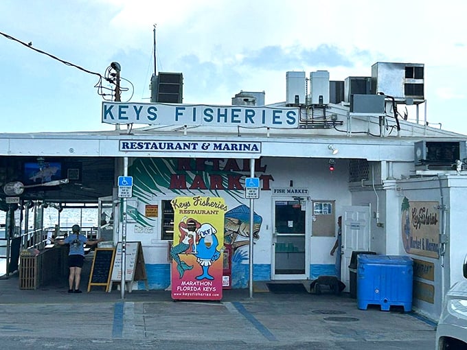 Part fish market, part restaurant, all Florida Keys charm. The boats outside aren't just for show – they're working for your dinner.