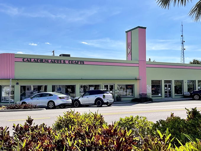In Lake Placid, even the storefronts dress brighter than tourists at Disney World. This "Town of Murals" never got the memo about Florida's beige building obsession.