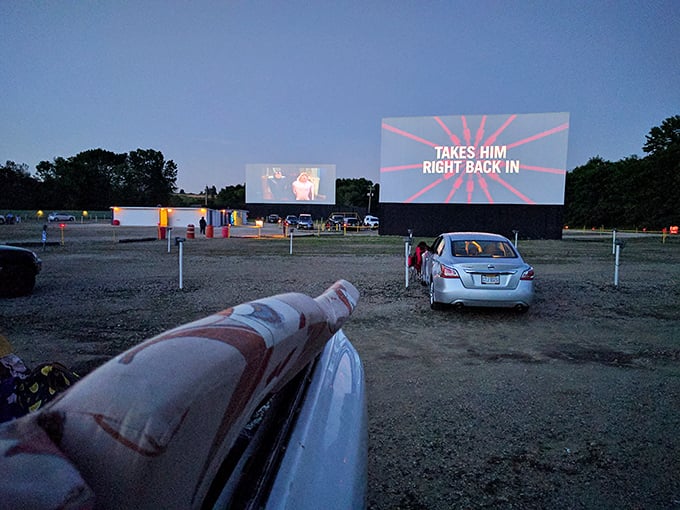 "Takes him right back in" indeed! Magic City's dual screens double the fun under an open Ohio sky.